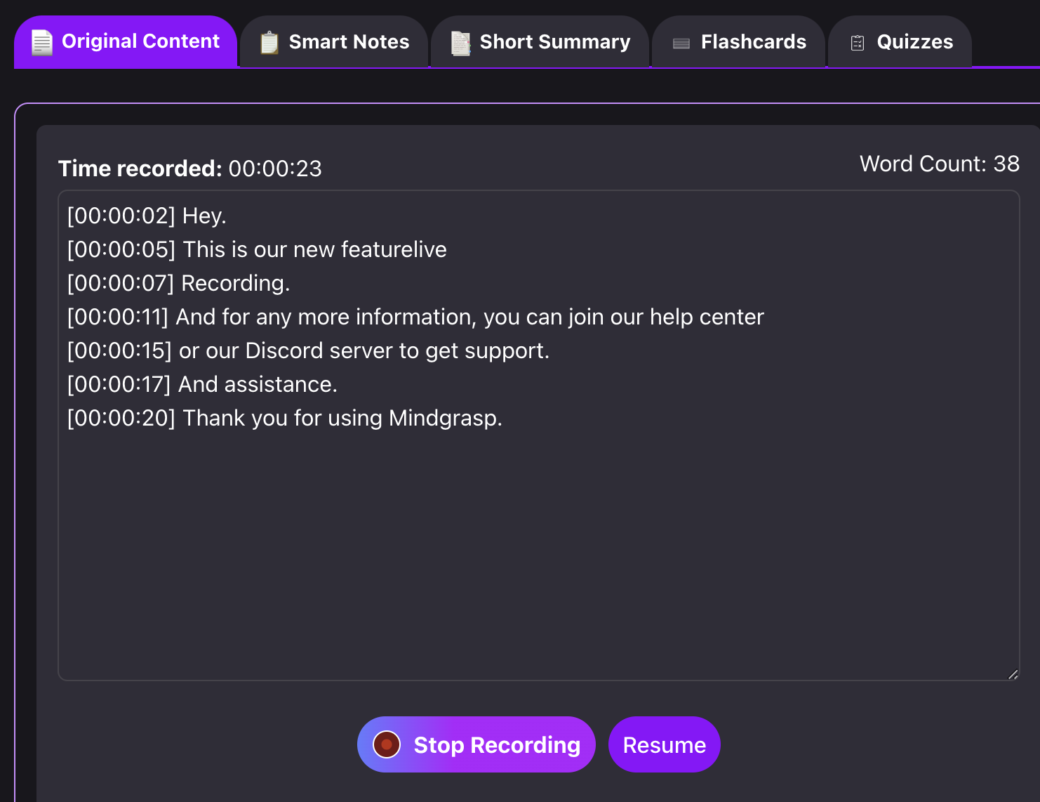 How To Use The New Live Recording Feature in Mindgrasp! – Mindgrasp